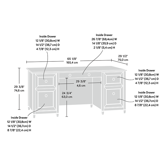 Edge Water Executive Desk 409042 Sauder