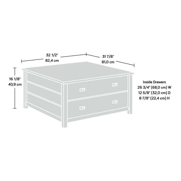 Cottage Road Storage Coffee Table Soft White 427314 Sauder