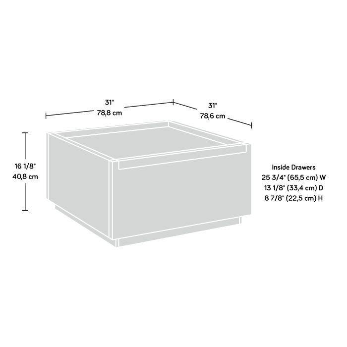 Manhattan Gate Square Coffee Table Sindoori Mango (427359) – Sauder