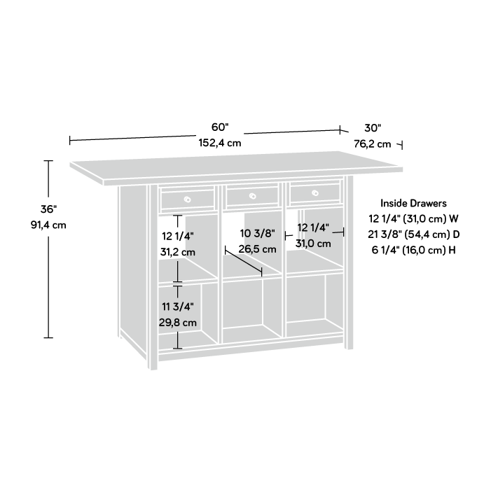 Craft Pro Work Table with Storage Mystic Oak (427156) – Sauder