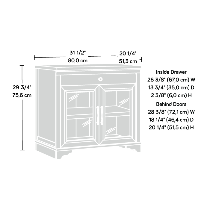 Rollingwood Library Base Brushed Oak (431439) - Sauder