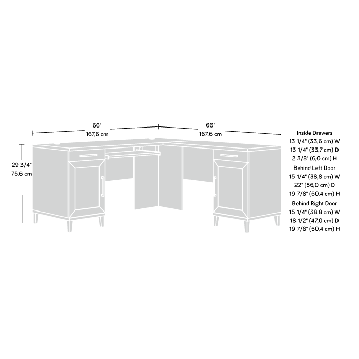 Tiffin Line L-Shaped Desk Raven Oak (433262) – Sauder