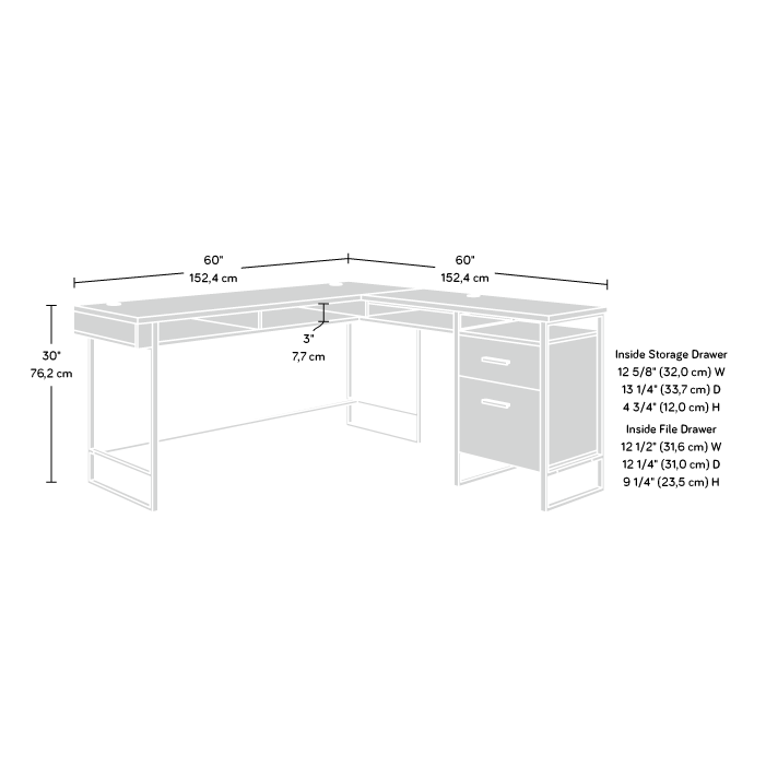 Walter Heights L-Shaped Desk Blade Walnut (433372) – Sauder