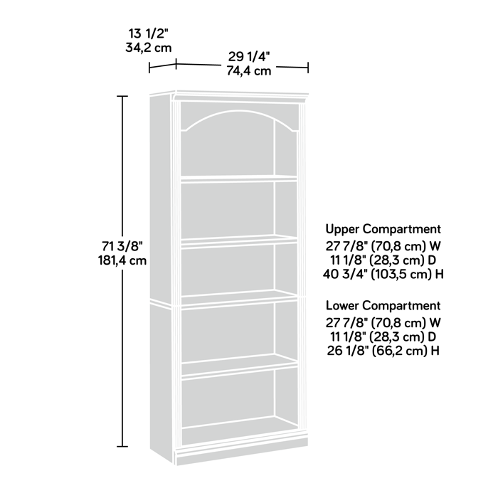 Sauder Select 5-Shelf Bookcase Select Cherry (444774) – Sauder