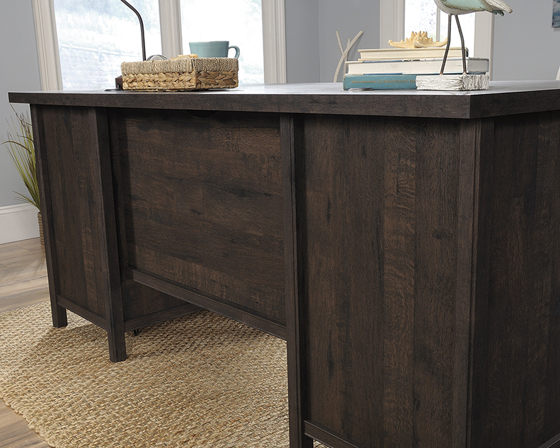 Costa Collection Coffee Oak Executive Desk 422976 Sauder