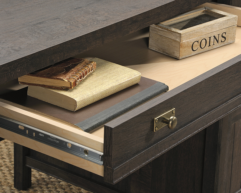 Costa Collection Coffee Oak Executive Desk 422976 Sauder