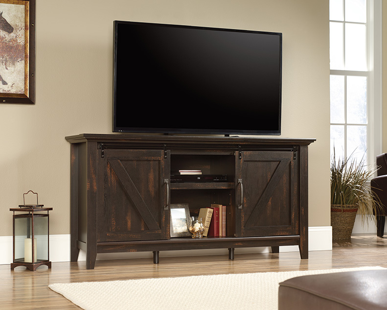 Sauder Dakota Pass TV Credenza Char Pine