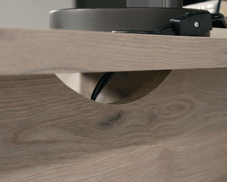 Summit Station L Shaped Desk Laurel Oak 425014 Sauder
