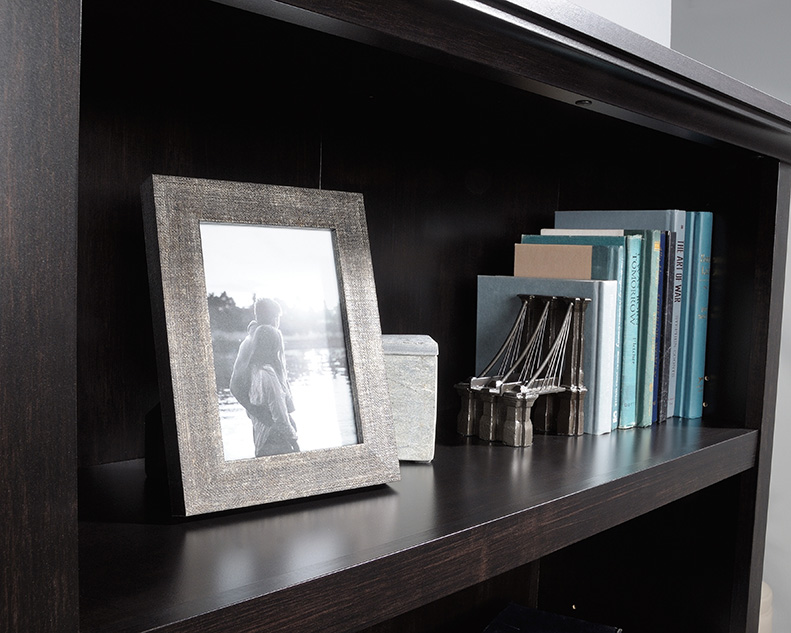 Sauder Select 5 Shelf Bookcase with Doors Estate Black 426412 Sauder