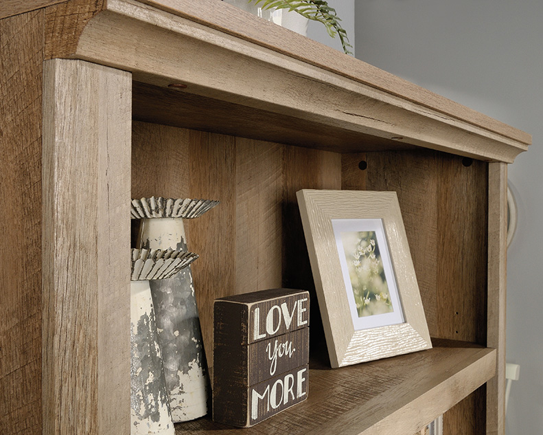 Sauder Select 5 Shelf Bookcase with Doors Lintel Oak 426413 Sauder