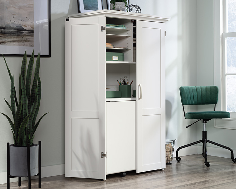Sauder Select Craft Sewing Armoire Soft White 430446 Sauder