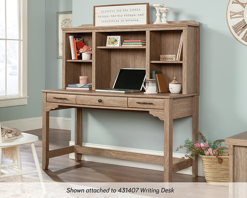 Rollingwood Desktop Hutch Brushed Oak 431435 Sauder