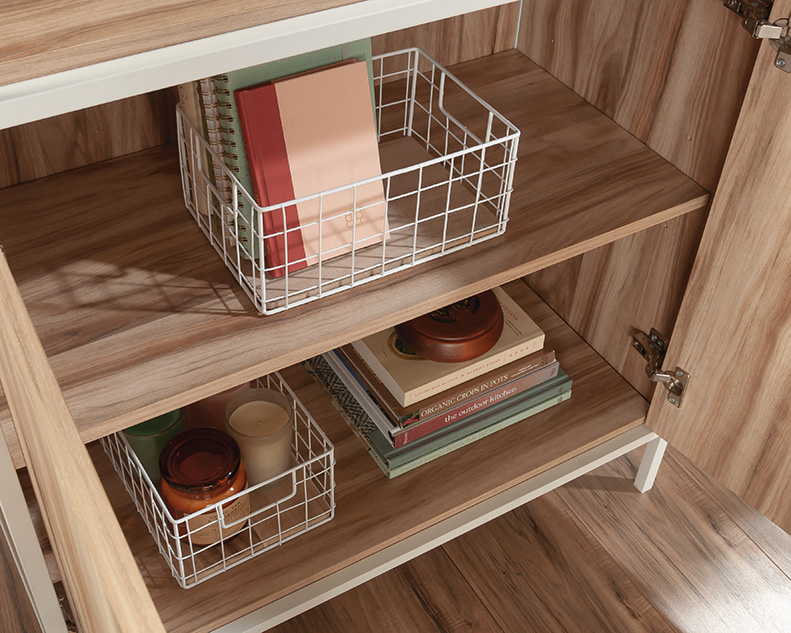 Nova Loft 5 Shelf Bookcase with Doors Kiln Acacia 433801 Sauder
